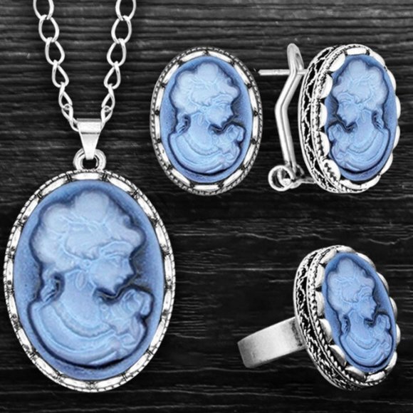 Jewelry | Lady Queen Cameo Set | Poshmark